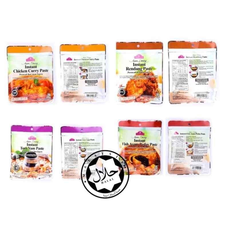 TOPVALU Halal Instant Paste Rendang | Chicken Curry |Tomyam | Fish Curry | Fish Assam Pedas 200g ...