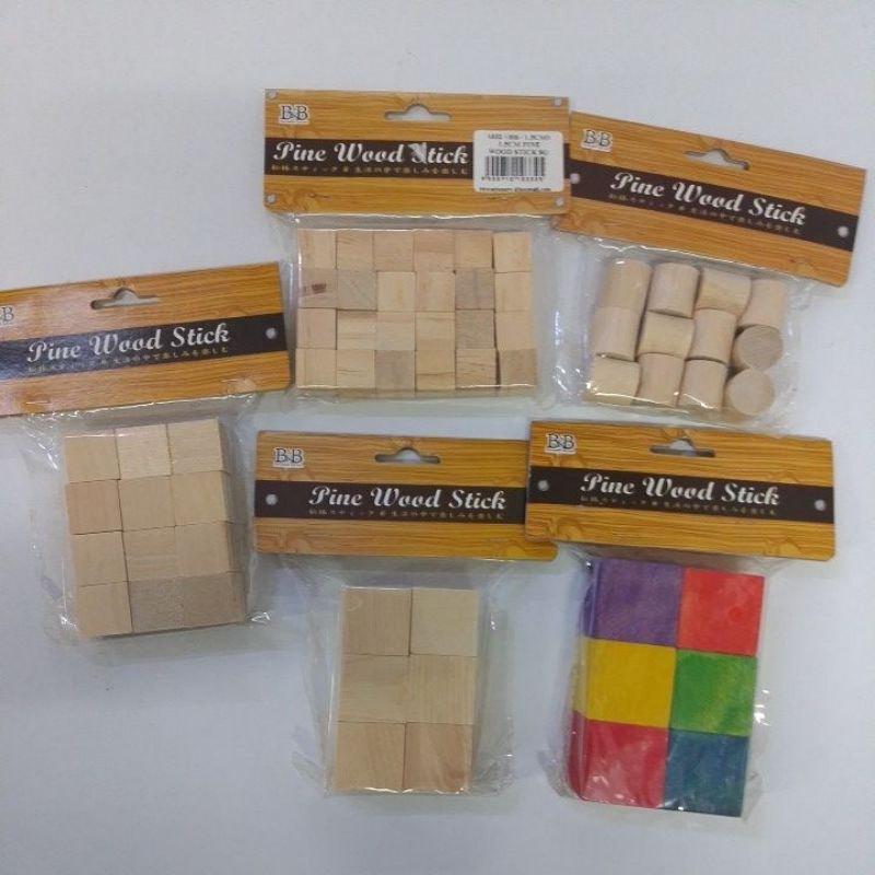 wooden square blocks mini wood cube cylinder embellishment for woodwork ...