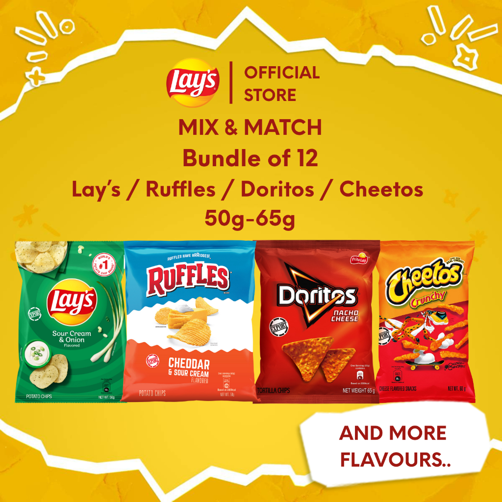 [Bundle of 4] Lay's / Ruffles / Doritos Chips 50-60g | Shopee Malaysia