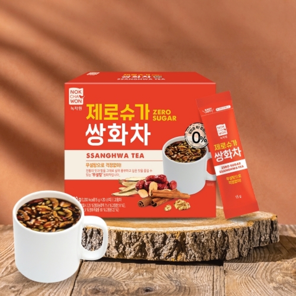 [NOKCHAWON] Zero Sugar Ssanghwa Herbal Tea 15g x 20 Powder Sticks / Korean Traditional Tea ...