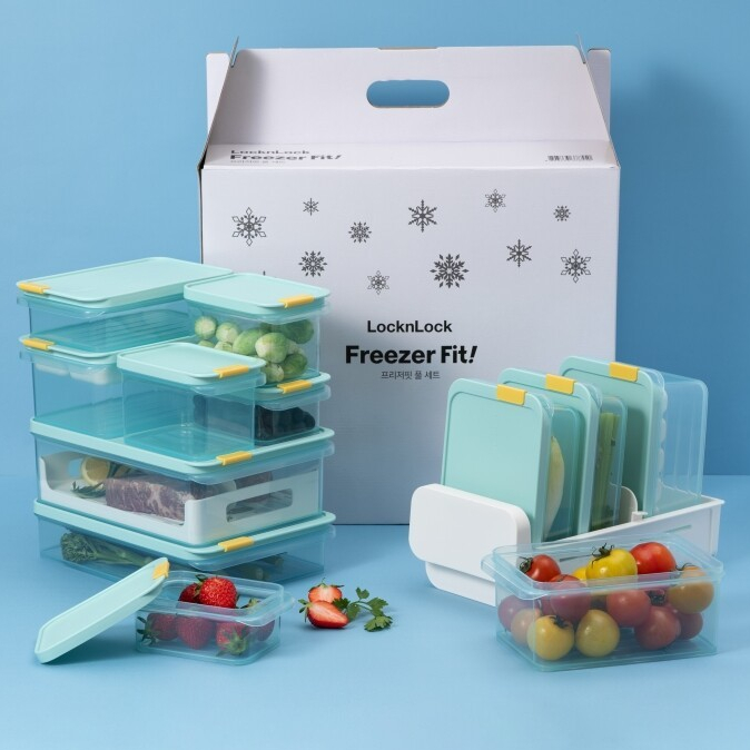 LocknLock Freezer Fit 12P, Made in Korea, Stackable Airtight Food ...