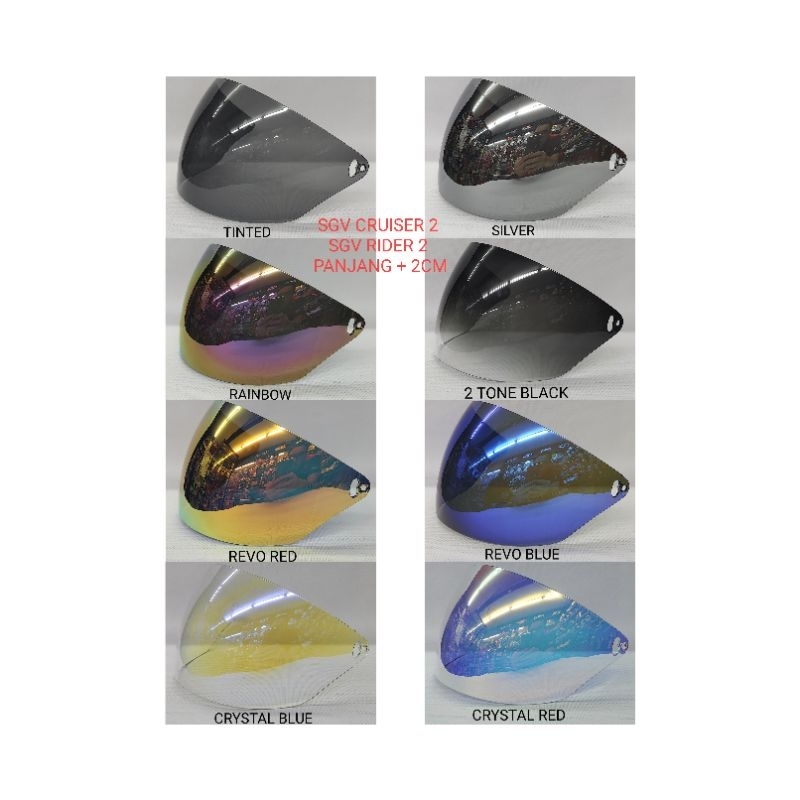 preferred - ( PANJANG 2CM ) VISOR CRYSTAL SIANG MALAM UNTUK SGV CRUISER 2 + SGV RIDER 2 + SGV ...