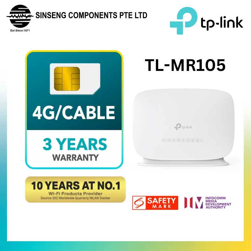 TP-Link MR105 300Mbps Wireless N LTE 4G Sim Card Router [Model No: TL ...