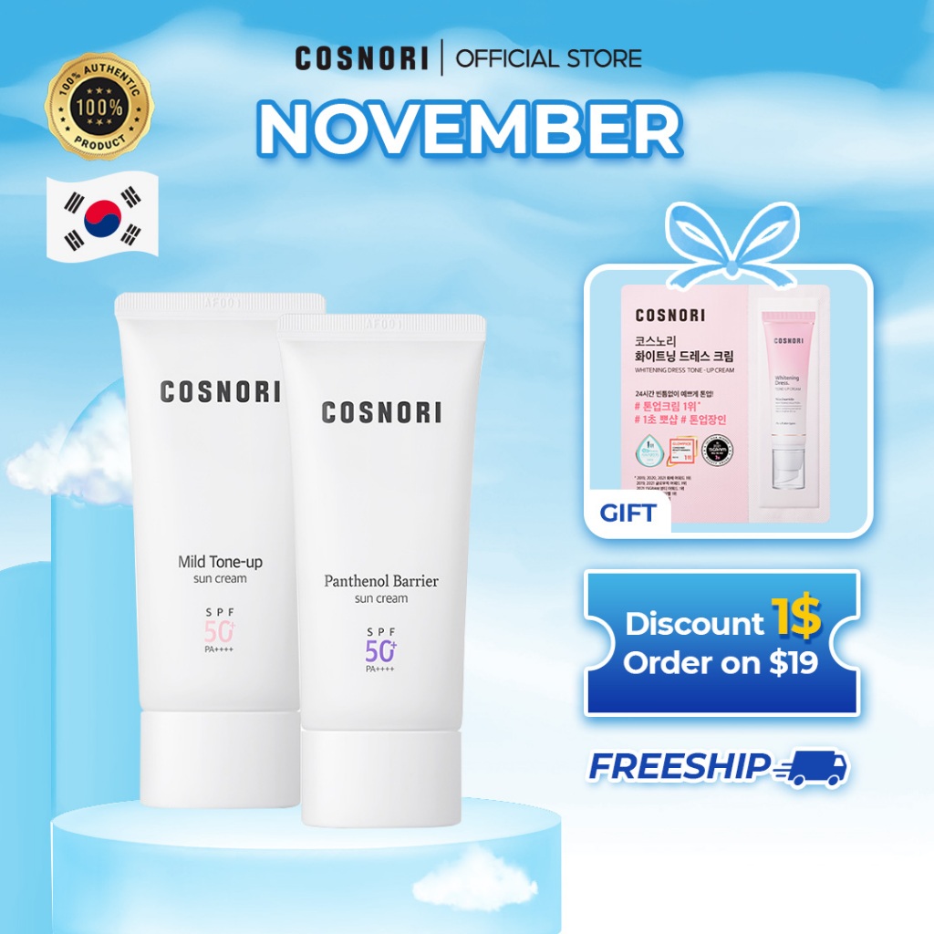 Cosnori Mild Tone-up&Panthenol barrier Sun Cream SPF50+ PA++++ | Shopee ...