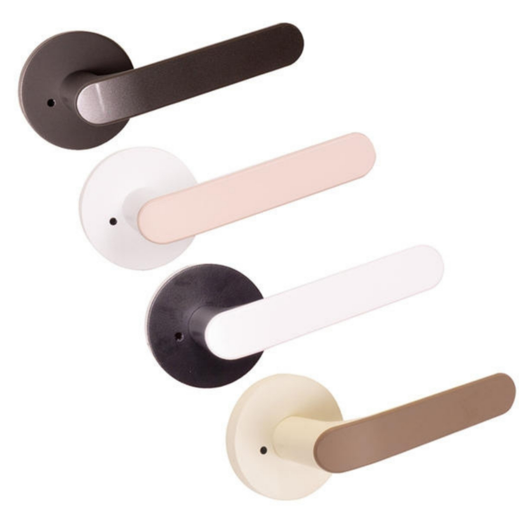 BESPOKE door handle, push button doorlock, two-tone color, zinc alloy ...