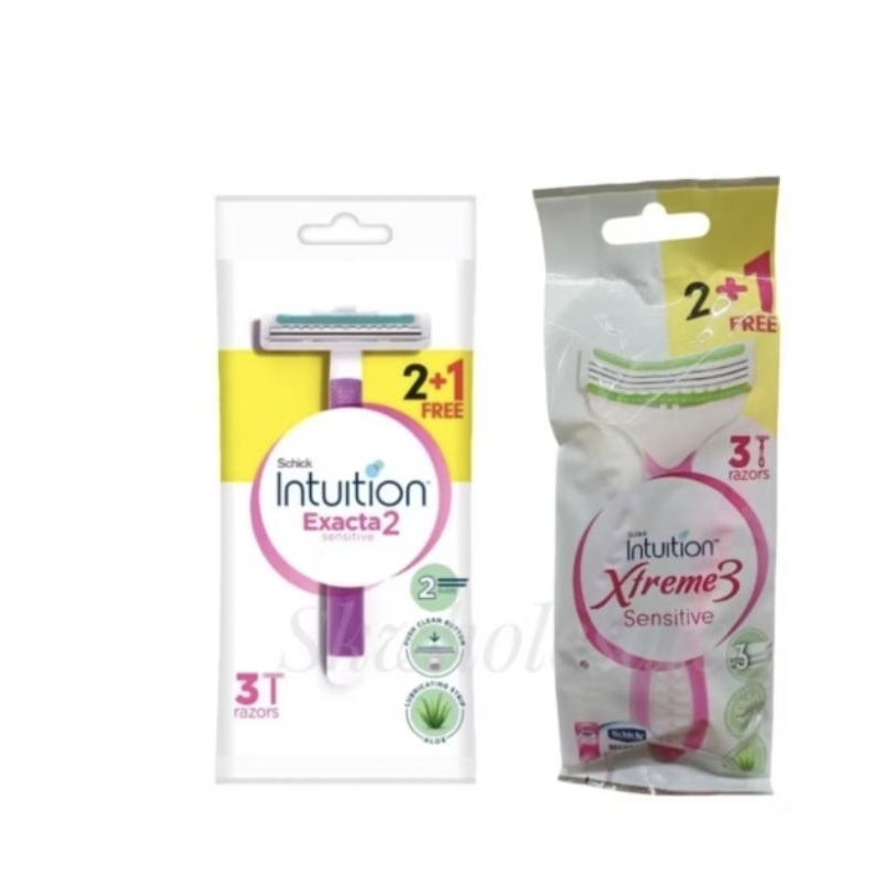 SCHICK Exacta 2 / Extream 3 Sensitive Women Disposable Razor ( 2's Free ...