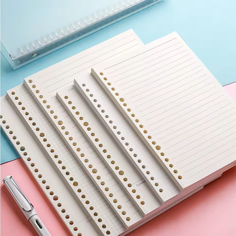 (SG) A4/B5/A5 Loose Leaf Refill Paper for Binders 60 Sheets 120 Pages 100 GSM Muji-Inspired ...