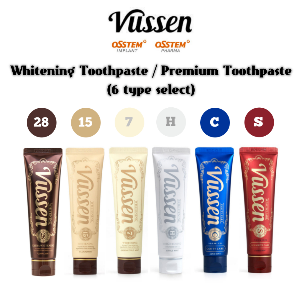 VUSSEN Whitening Premium Toothpaste | 6 Types for Oral Care & Brightening | Dental Hygiene ...
