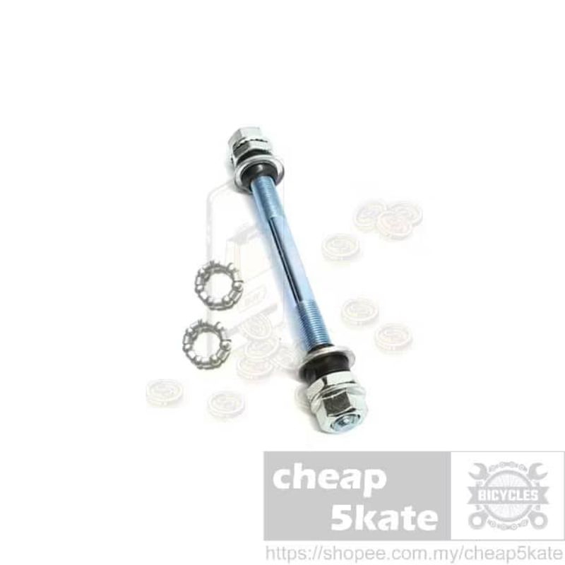 HUB AXLE FRONT REAR STEEL SOLID SPINDLE SHAFT FOR BICYCLE WHEEL ...