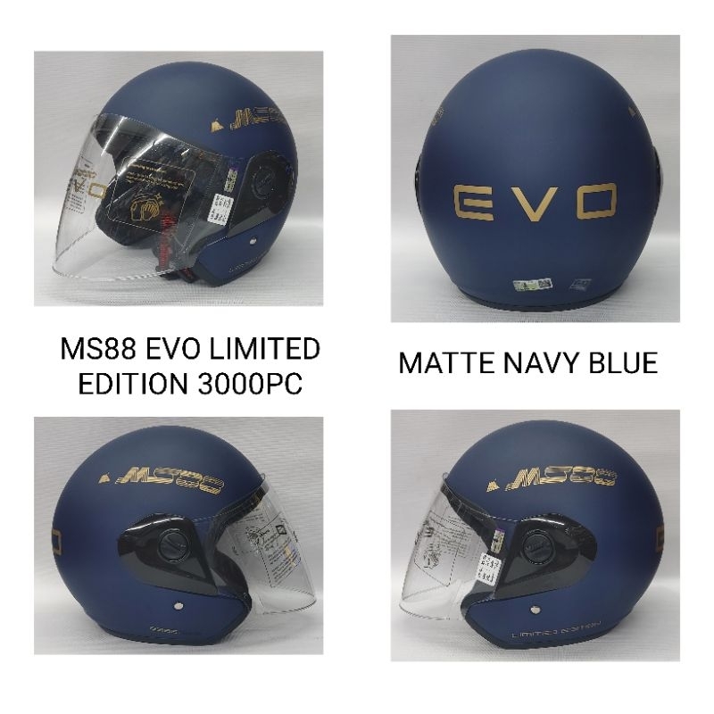 HELMET MS88 EVO LIMITED EDITION COLOUR MATTE NAVY BLUE SIRIM APPROVED | Shopee Malaysia
