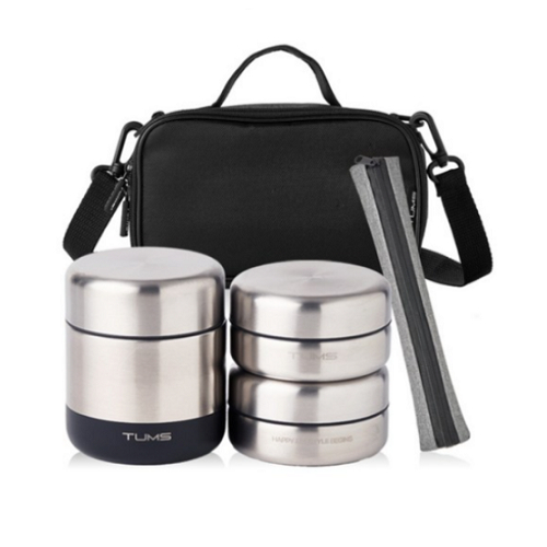 [TUMS] All Stainless Steel Thermal Lunch Container 3p Set with a Bag ...