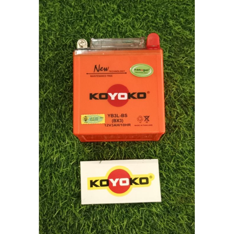Koyoko YB3L NanoGel Technology battery for Yamaha Y125ZR / Ss110 / Rxz ...
