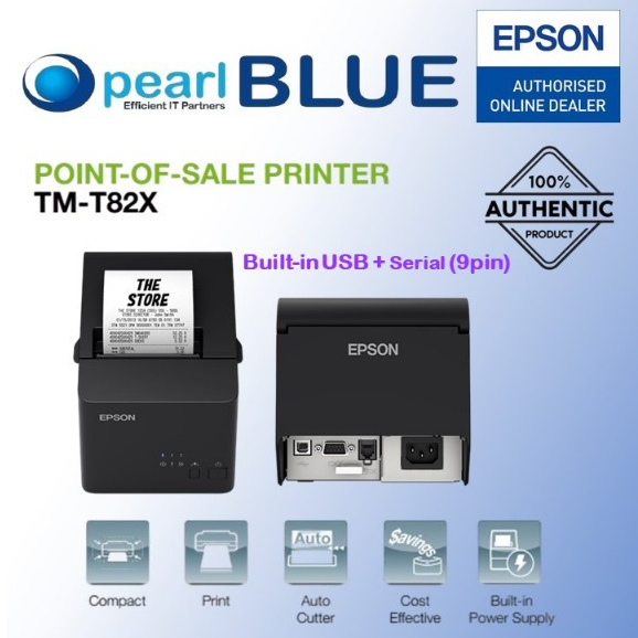 Epson TM-T82X-441 POS Thermal Receipt Printer - Interface: Built-in USB + Serial (9pin) | Shopee ...