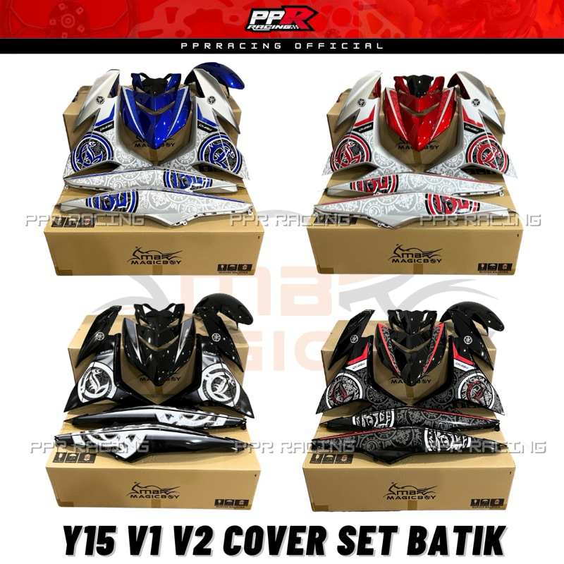 Y15 V1 V2 BIRU BATIK / MERAH BATIK / HITAM BATIK COVER SET Y15ZR BLUE ...