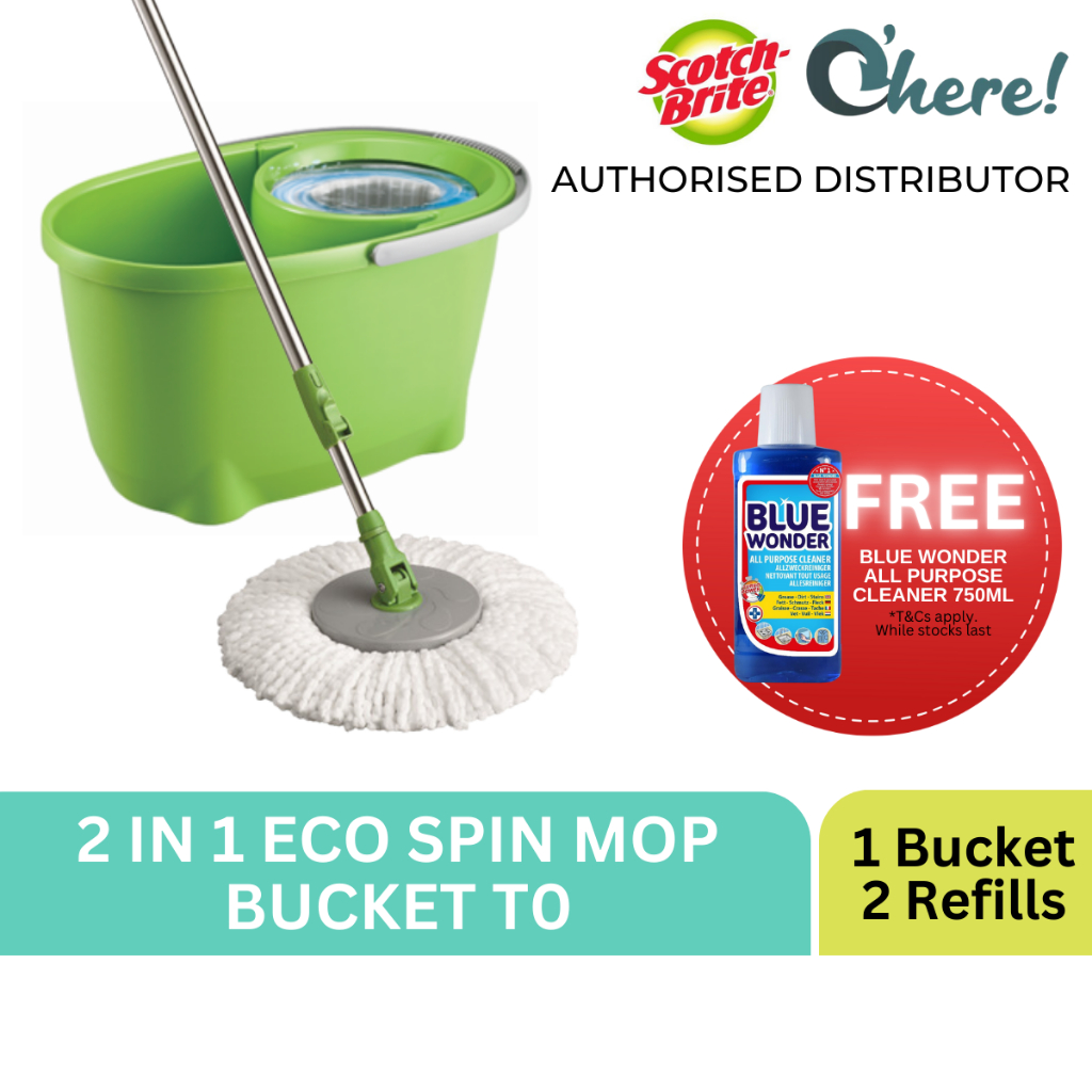 3M Scotchbrite 2 In 1 Eco Spin Mop Bucket T0 | Shopee Malaysia