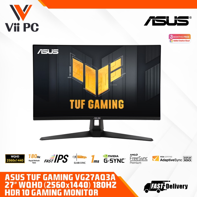 ASUS TUF Gaming VG27AQ3A 2K 180HZ Fast IPS, ELMB Sync, 1ms (GTG ...