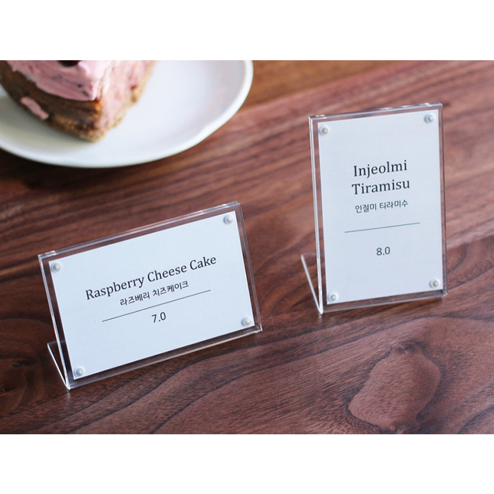 10 Magnetic Acrylic Sign Holders L Shape Display Stands Card Horizontal ...