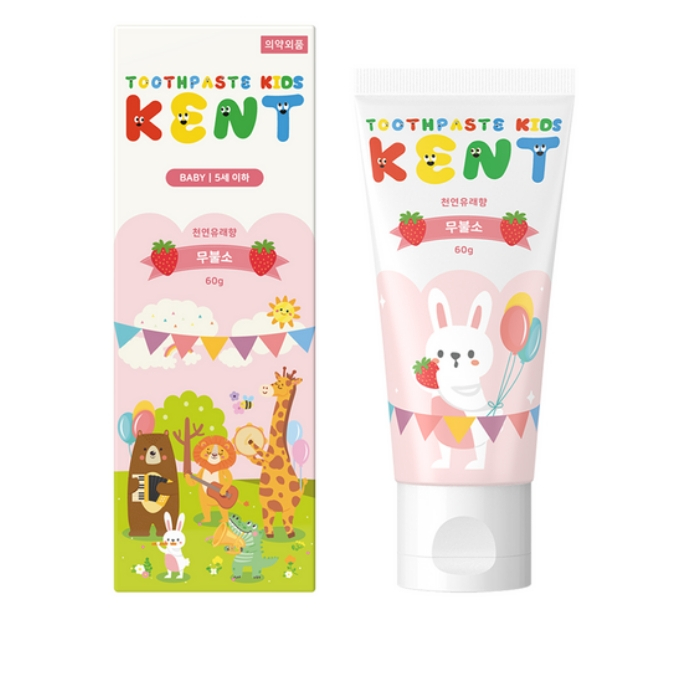 Korean Kent Kids Baby Toothpaste Fluoride Free Strawberry Flavor / Low ...