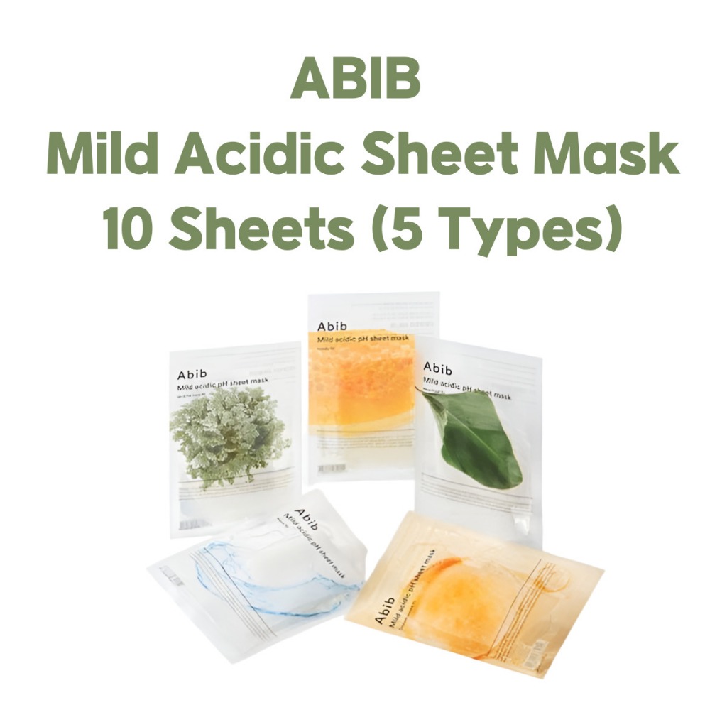 ABIB Mild Acidic Sheet Mask 10 Sheets (5 Types) – Gentle Care for ...