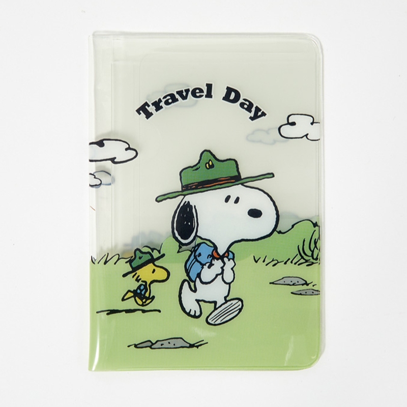 Peanuts Snoopy Clear PVC Passport Holder Cover Travel Wallet Cute ...