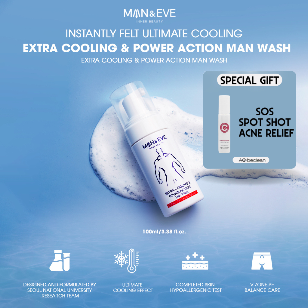 [MAN&EVE] Extra Cooling & Power Action Man Wash 100ml | Shopee Malaysia