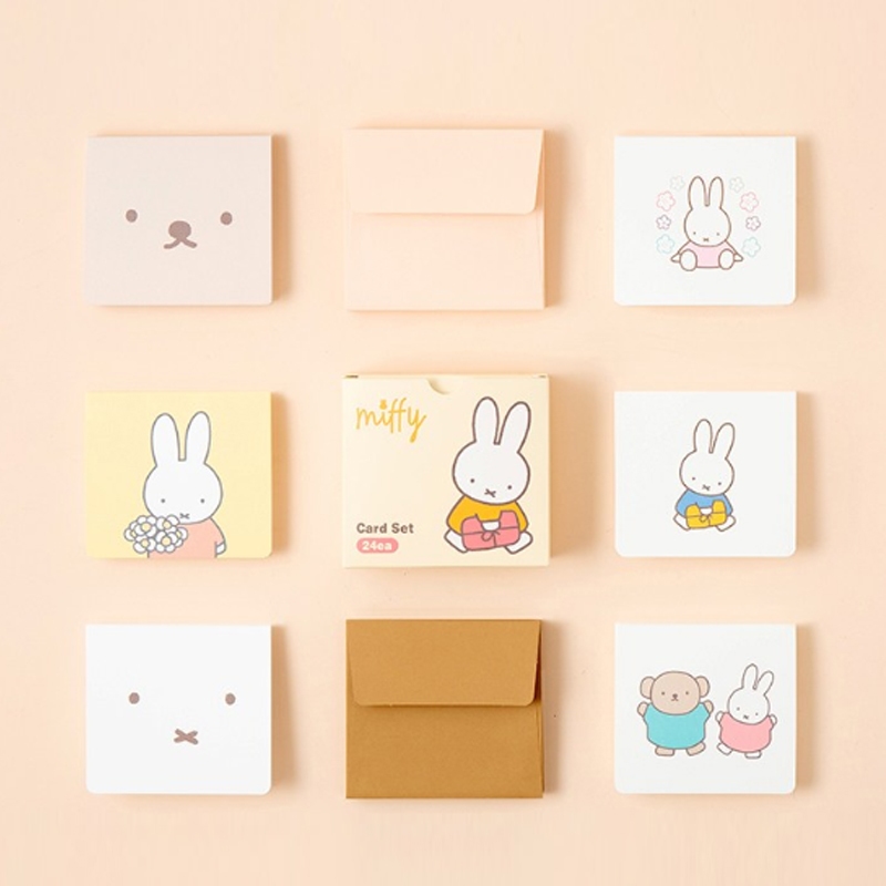 6pcs/set Mini Lovely Miffy Boris Blank Card Greeting Invitation ...