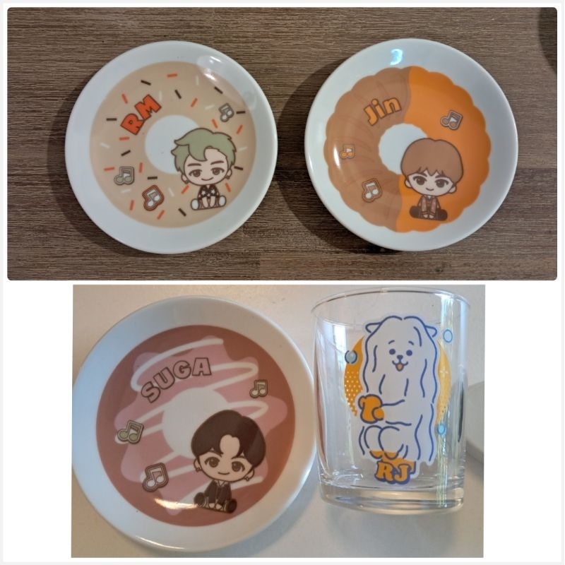 NEW BTS TinyTan Mini Plate RM Jin Suga and RJ Glass | Shopee Malaysia