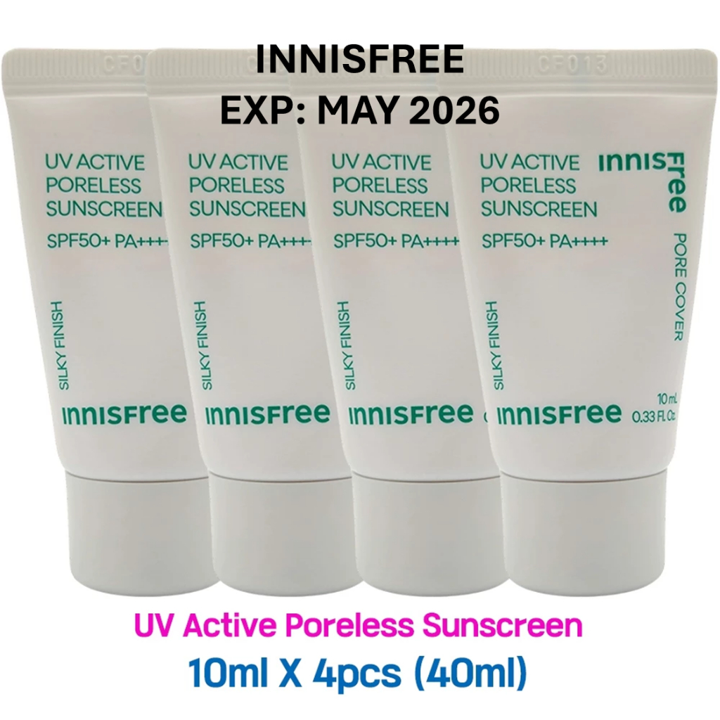 INNISFREE UV Active Poreless Sunscreen SPF50+ PA++++ 10mL x 4 (Total ...