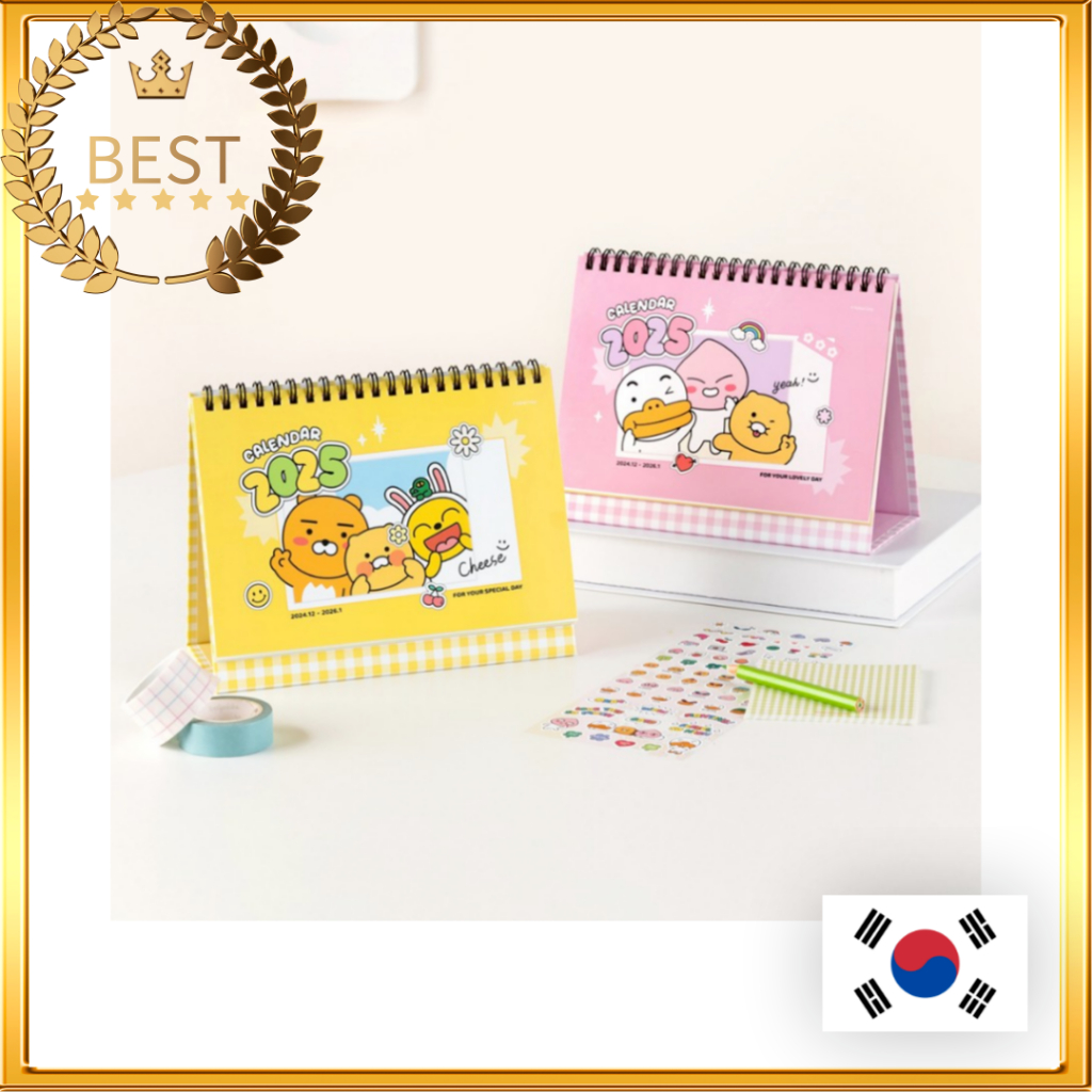 [KAKAO FRIENDS] 2025 SAY CHEESE Desk Calendar / New Year Daily Table ...