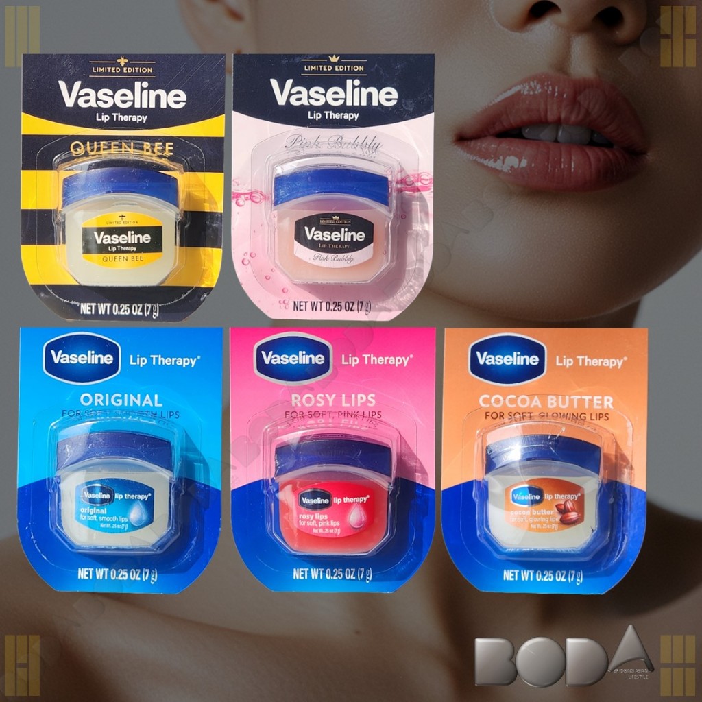 VASELINE Lip Therapy 7g Original, Rosy Lips, Cocoa Butter, Pink Bubbly, Queen Bee | Shopee Malaysia