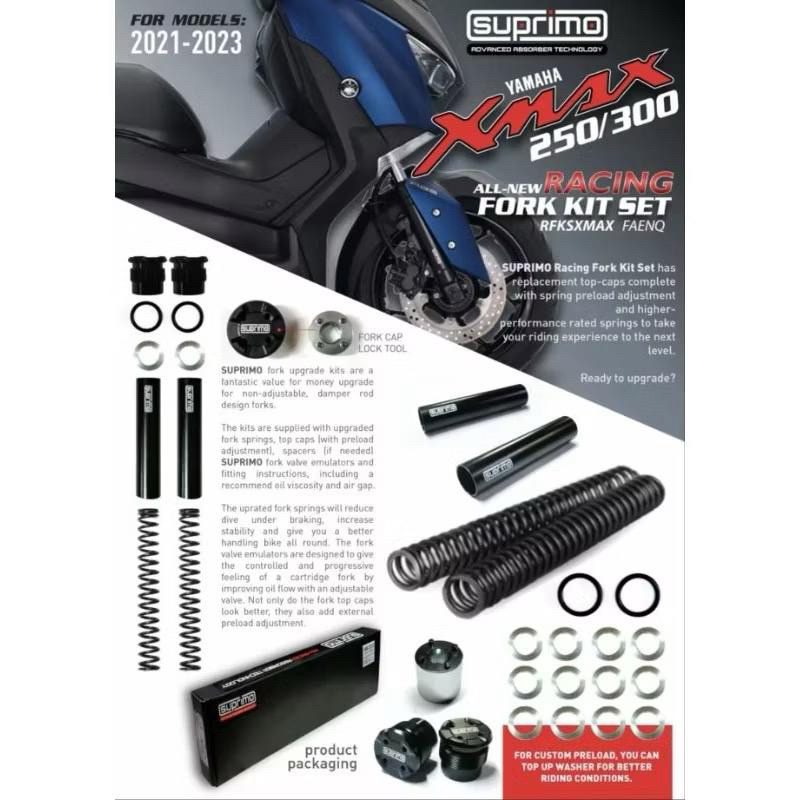 XMAX X-MAX 250/300 ( 2021 - 2023 ) RACING FORK KIT SET SUPRIMO / FRONT ...