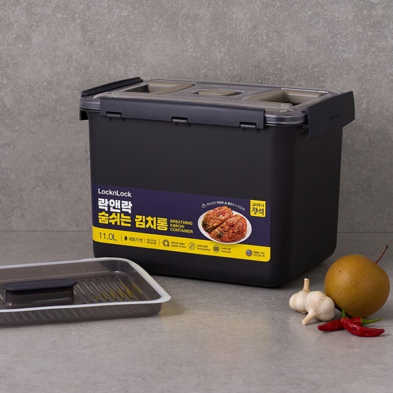 LocknLock Rectangular 11L Breathing Kimchi Container Case with Press ...