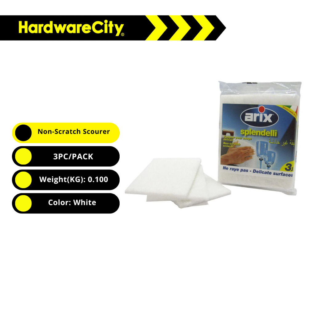 ARIX SPLENDELLI WHITE Non-Scratch Scourer 3PC/PACK | Shopee Malaysia