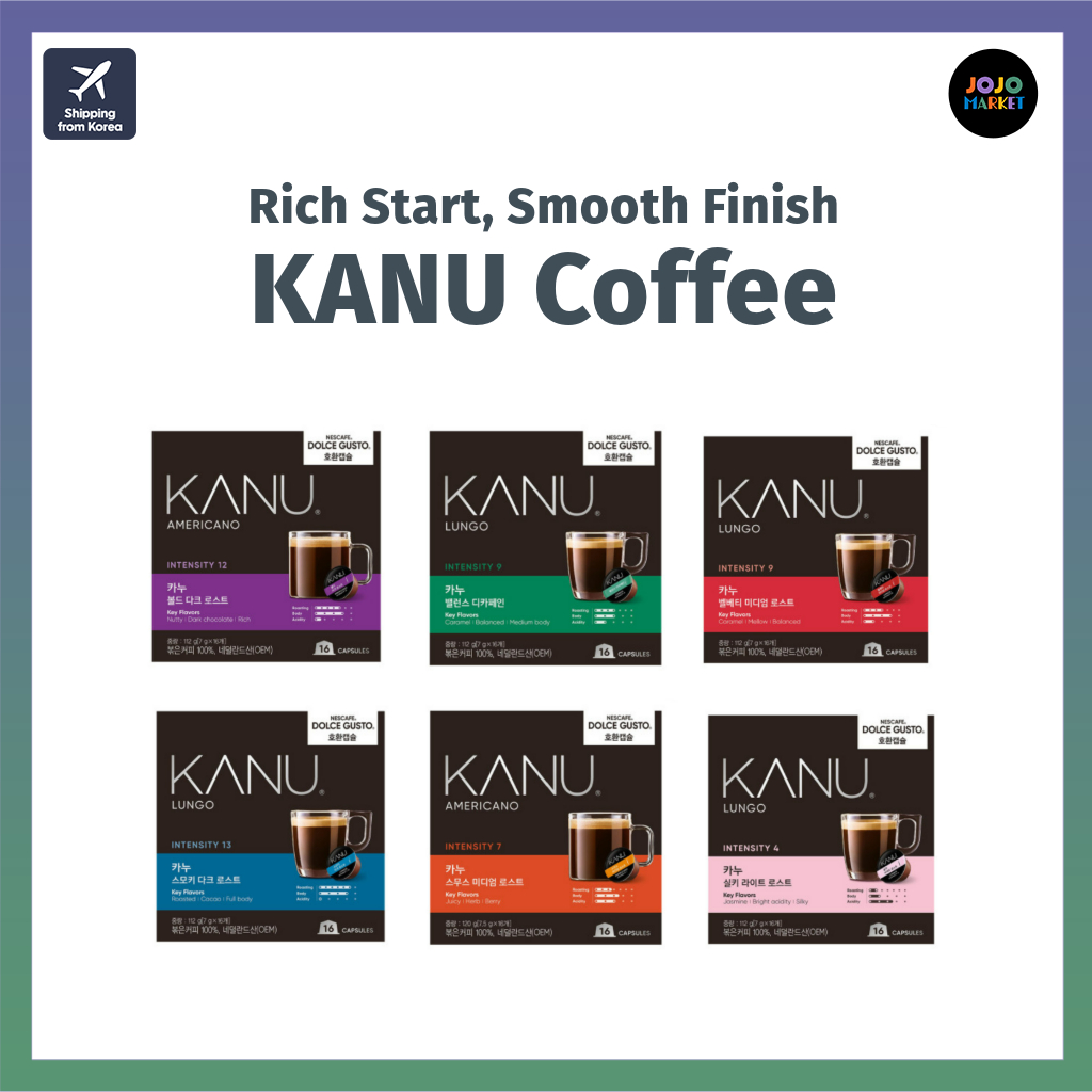 KANU Coffee Capsules (Dolce gusto compatible) / 6 Flavors / 7g X 16 capsules / Shipping from ...