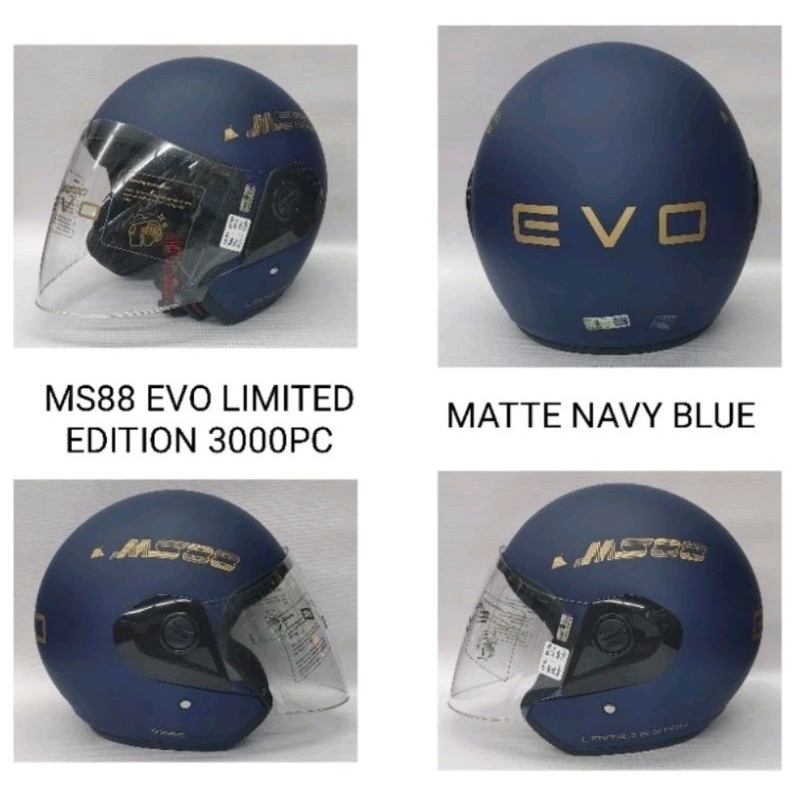 HELMET MS88 EVO LIMITED EDITION COLOUR MATTE NAVY BLUE SIRIM APPROVED ...