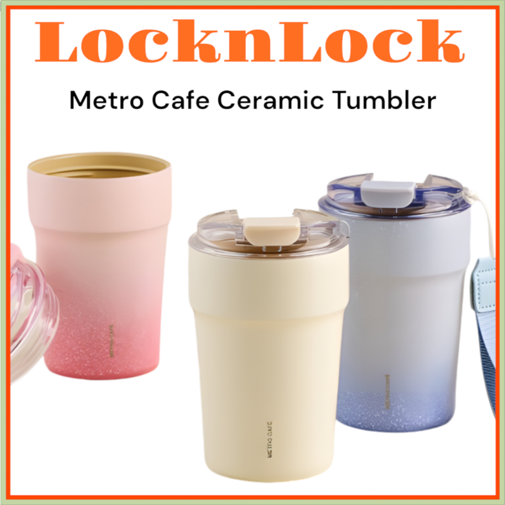 [LocknLock] Metro Cafe Ceramic Tumbler 400ml LHC4356 (Vanilla ...