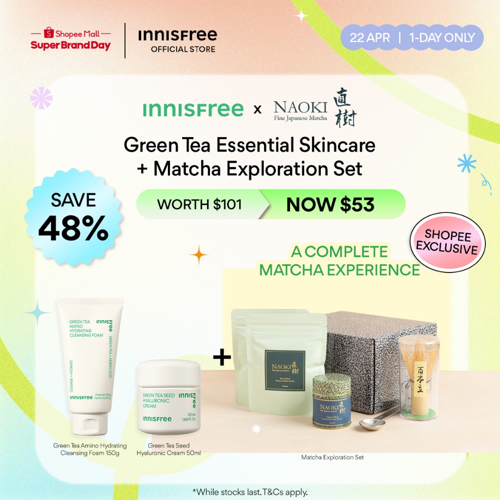 (22 Apr SBD Special) INNISFREE x Naoki Matcha Green Tea Essential ...