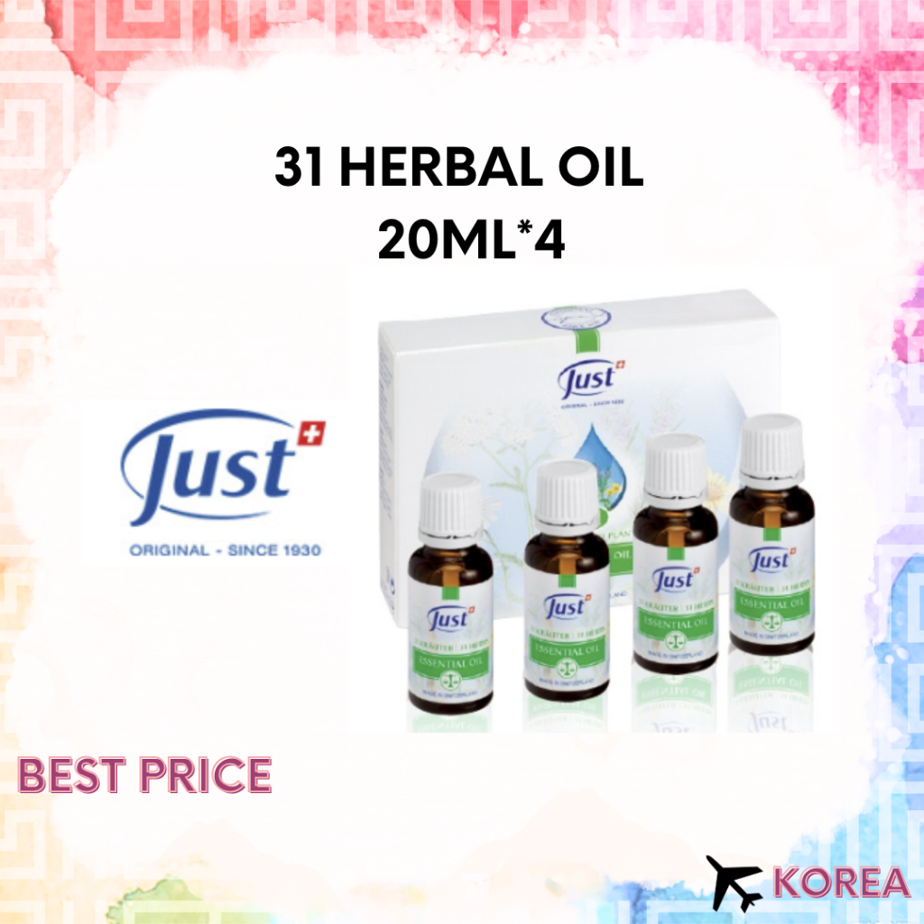 [Swiss JUST] 31 Herbal Oil 25 ml*4 Original (Made in Switzerland ...