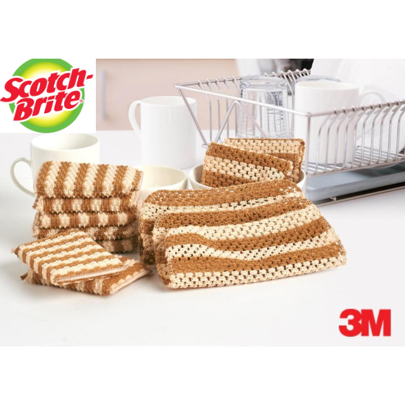 3M Scotch Brite Natural Corn Mesh Scrubber Eco-Friendly Pack Superior ...