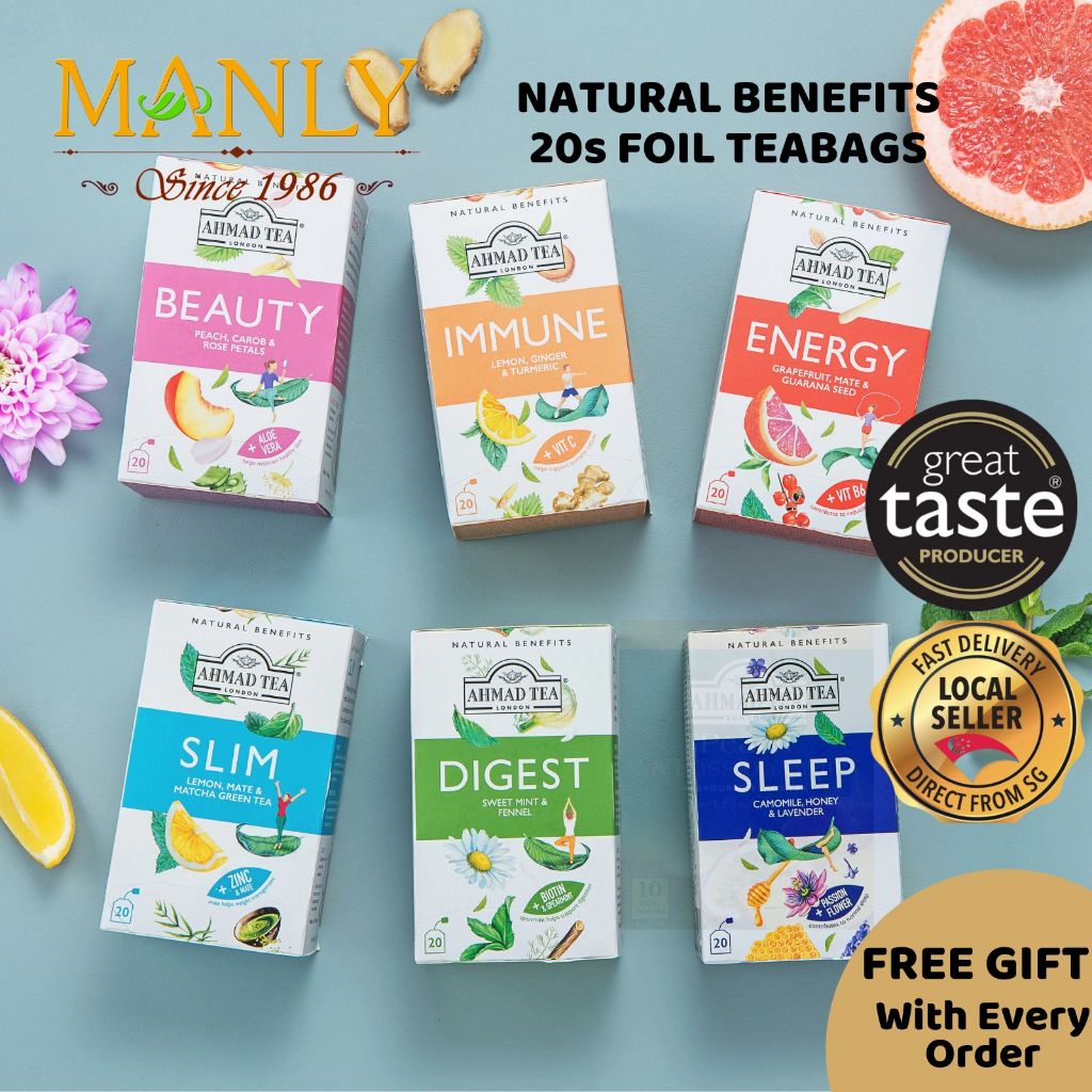 Ahmad Tea Natural Benefits Infusion 20's Foil Teabags - Immune/Slim ...