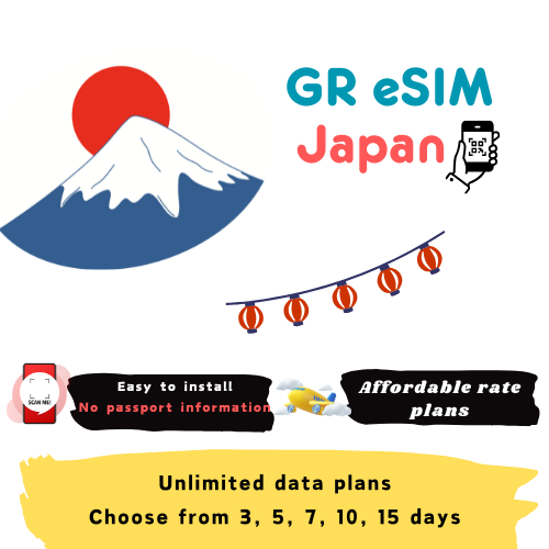 [Japan eSIM GR shop] Official eSIM Ultra-fast 3-15 days High-speed Unlimited Data Genuine ...