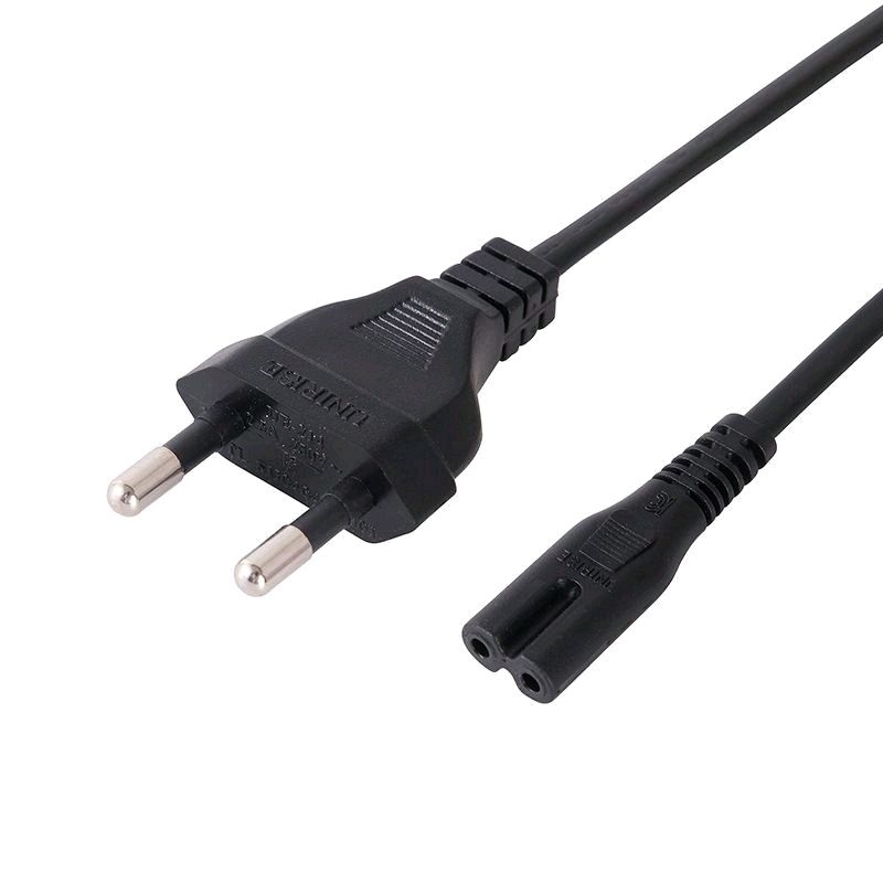 C7 To EU European 2-Pin Plug AC Power Cable Lead Cord 0.6m Figure 8 ...