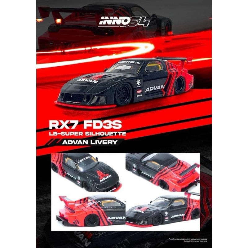 Inno Models Inno64 1/64 Mazda RX-7 (FD3S) LB-Silhouette - ADVAN Livery ...
