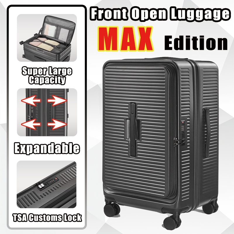 20/24/28 Inch Expandable Cabin Luggage Bag Front Open Luggage TSA Lock ...