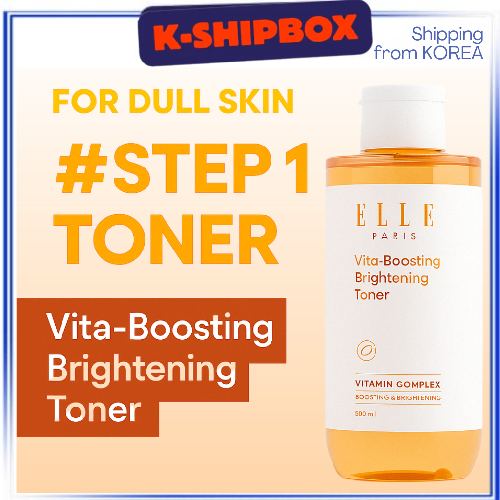 [ELLE PARIS] Vita Ampoule Toner 500ml | Glutathione + 12 Vitamins | Hydrating & Brightening ...