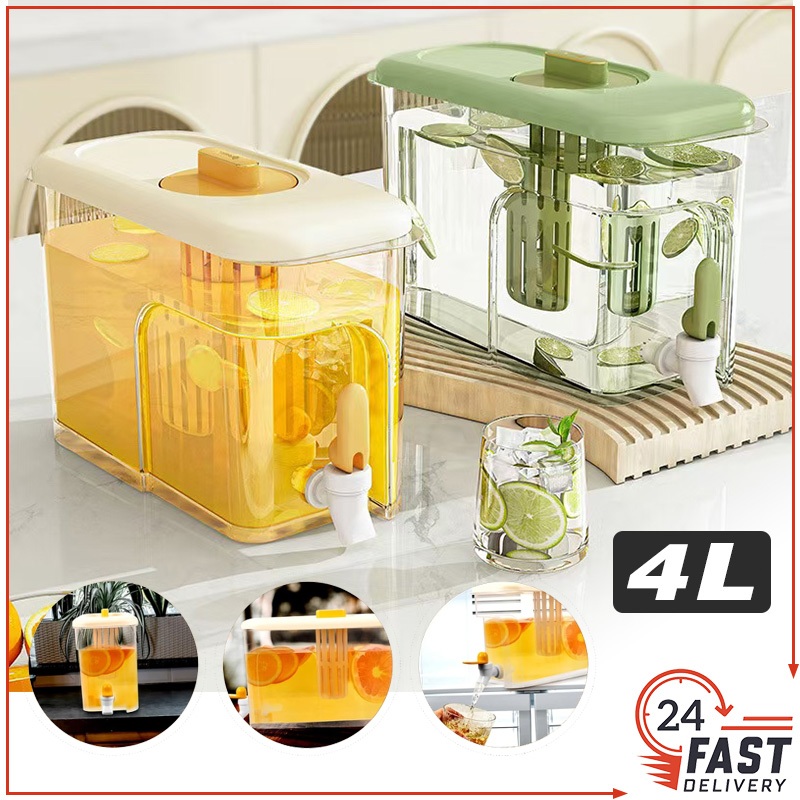 4L Refrigerator Cold Water Bottle Water Dispenser for Fridge with Tap ...