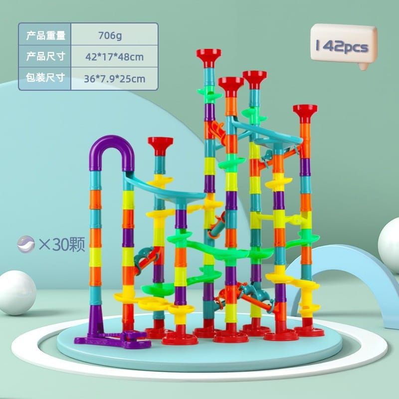 142Pcs Marble Run Pipeline Puzzle Ball Building Blocks Toys Set ...