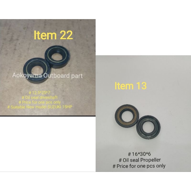 SUZUKI OBM 15HP(New model) 09282-13L01 Oil seal Propeller/driveshaft ...