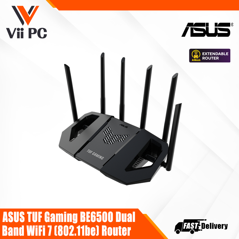 ASUS TUF Gaming BE6500 Dual Band WiFi 7 (802.11be) Extendable Gaming ...