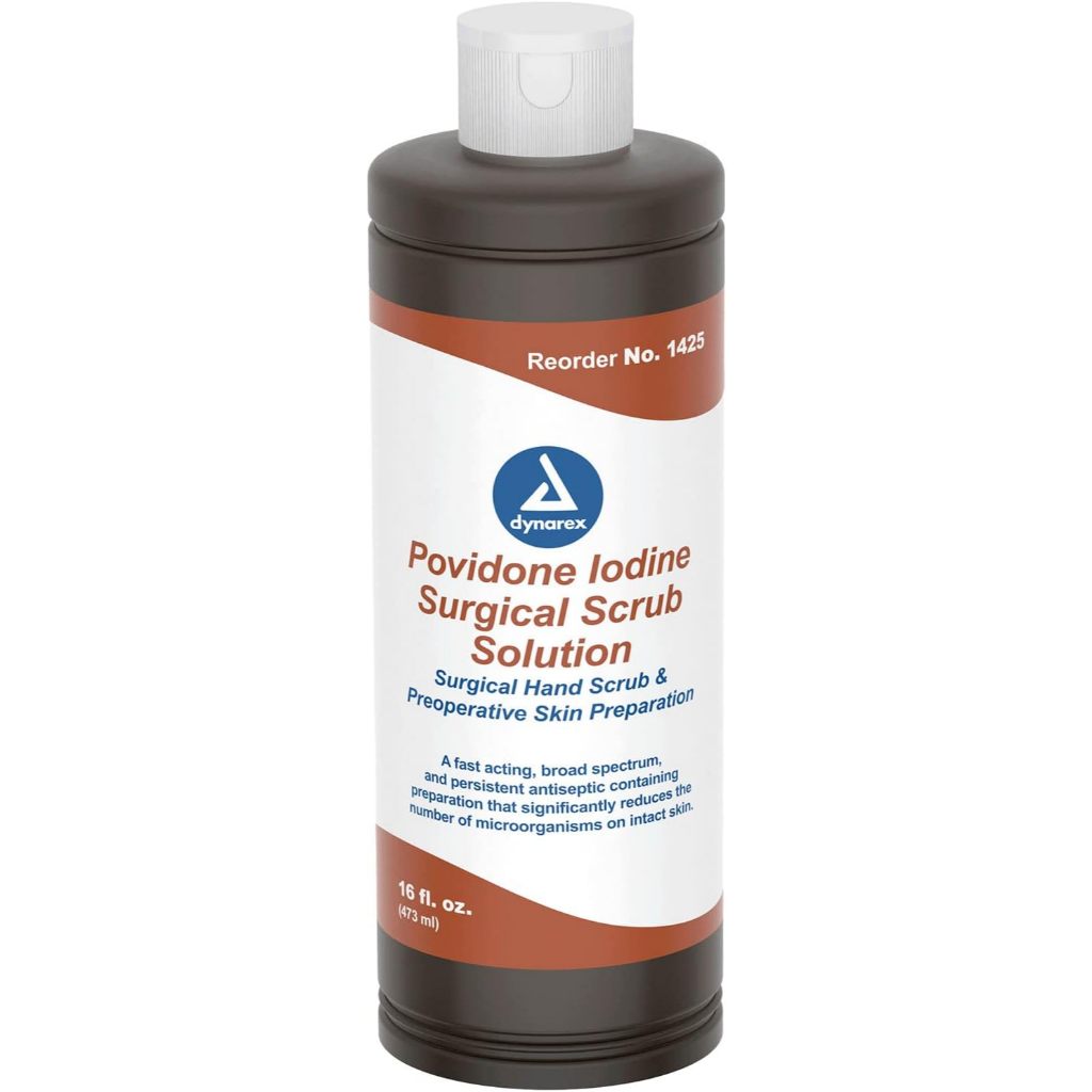 Dynarex Povidone-Iodine Scrub Solution, 16 fl. oz Antiseptic Solution ...